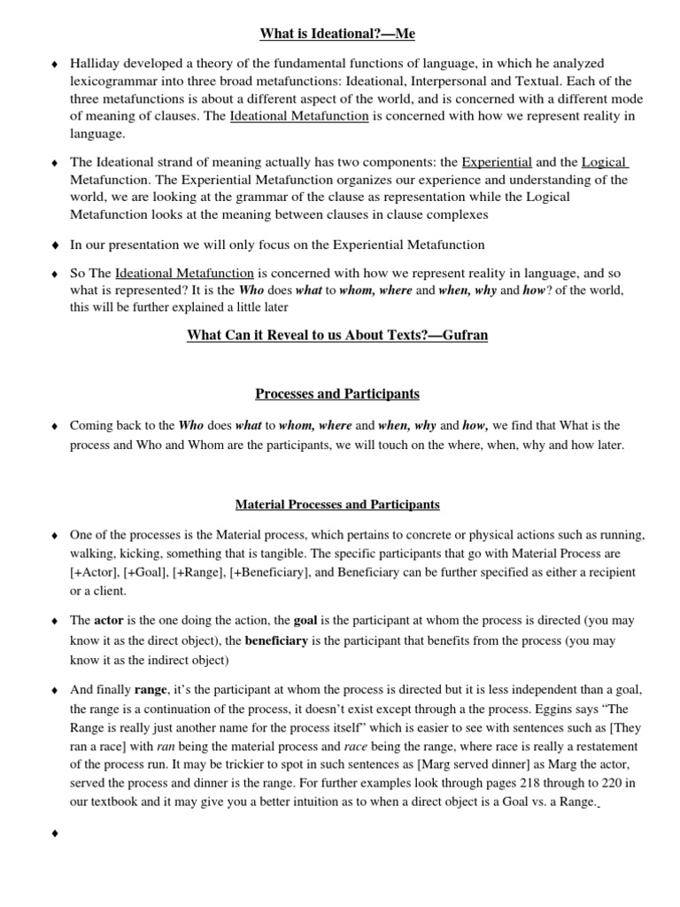 Ideational Metafunction | PDF | Adjective | Linguistics