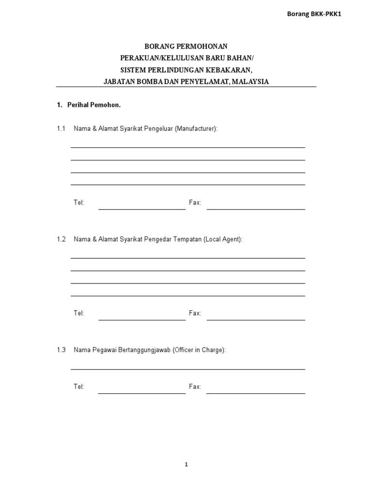 Borang BKK pkk1 | PDF
