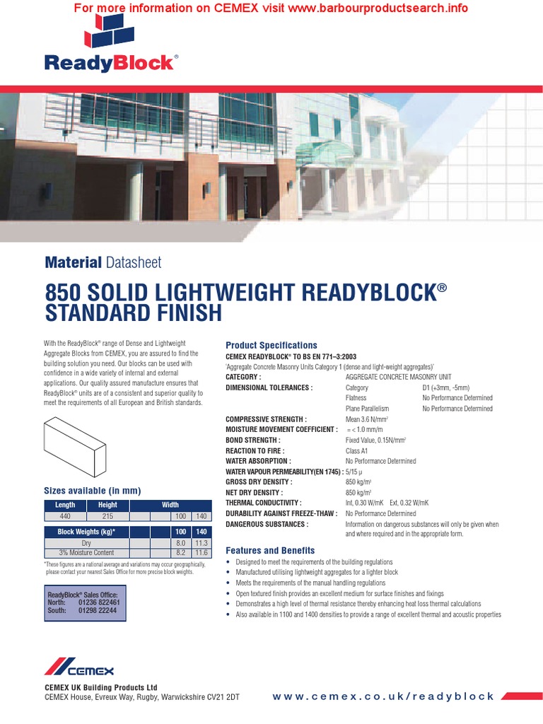 CEMEX ReadyBlock Lightweight File016014 | PDF | Masonry | Building ...
