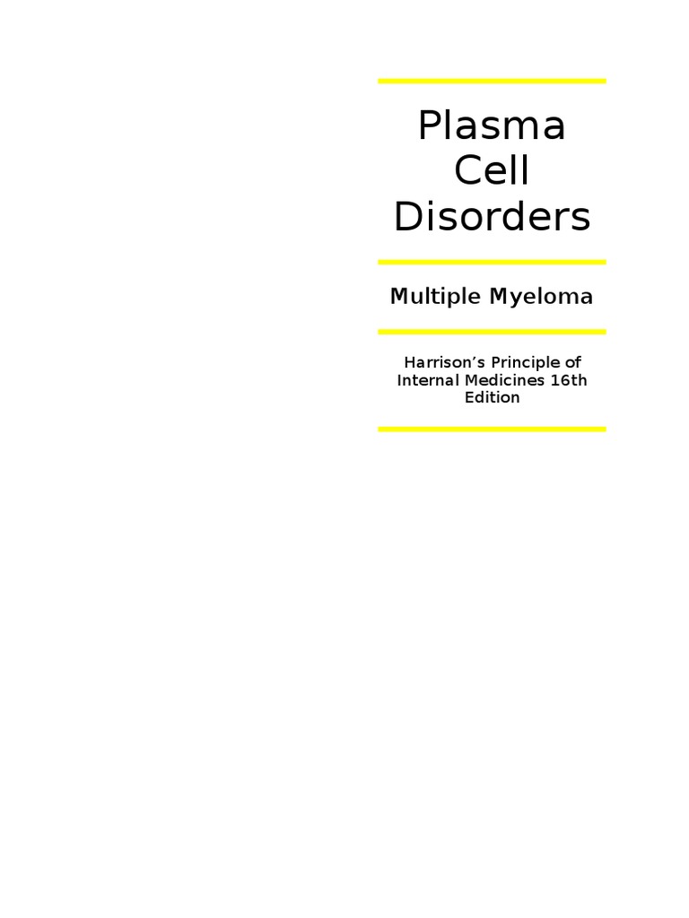 Plasma Cell Disorders: Multiple Myeloma | PDF