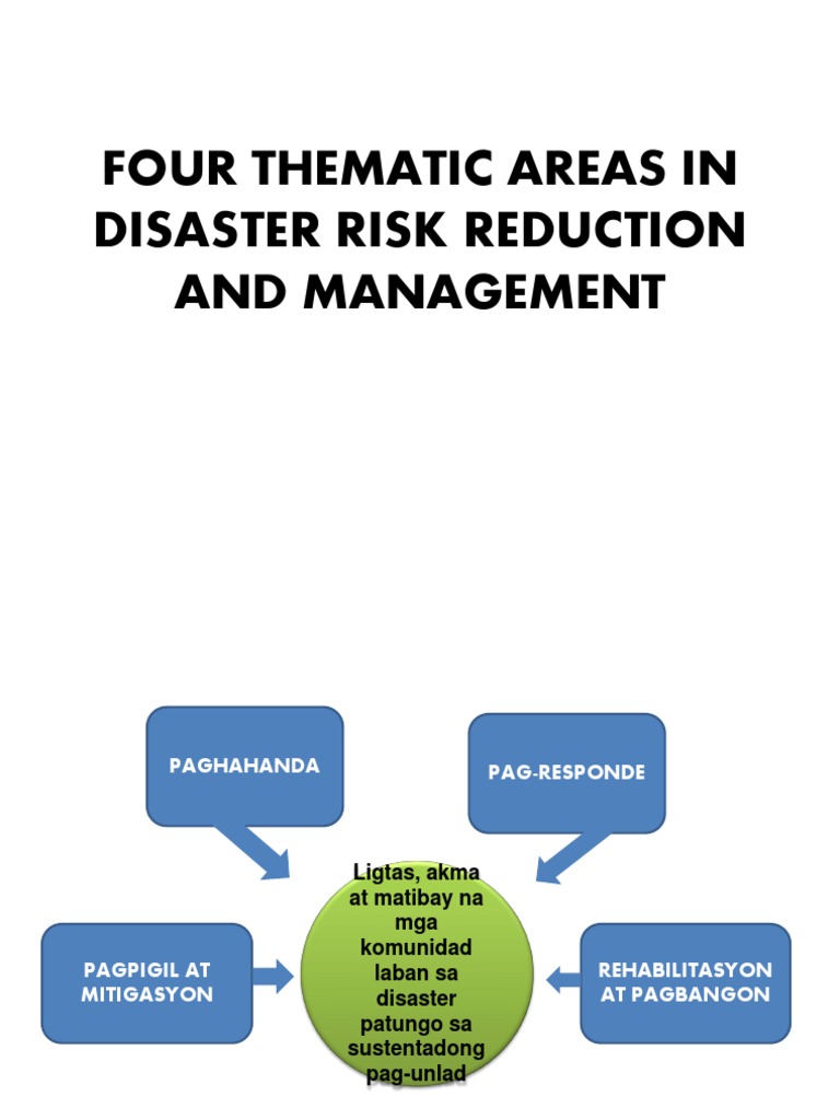 Four Thematic Areas in Disaster Risk Reduction and | PDF