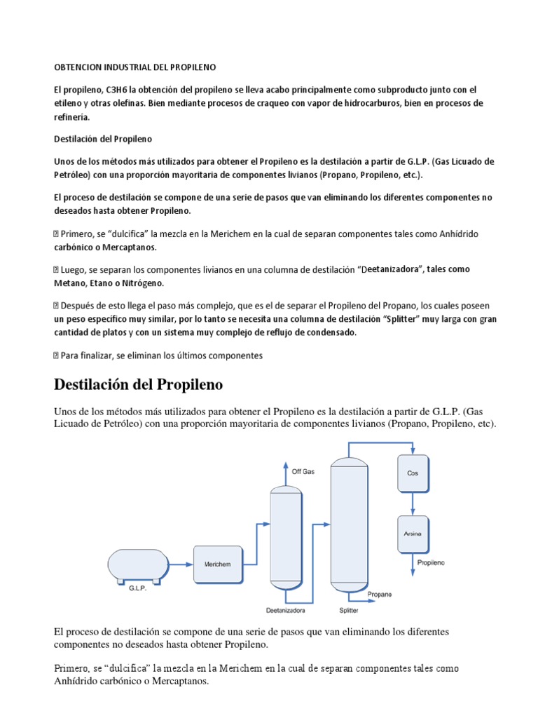 Obtencion Industrial Del Propileno | PDF
