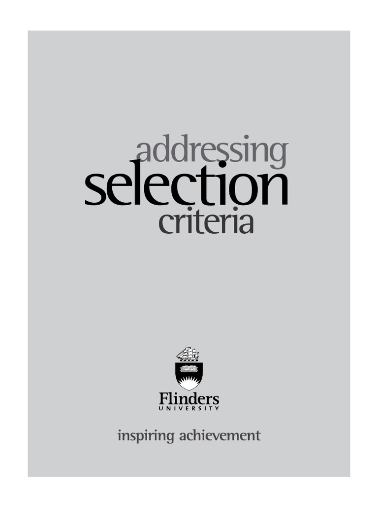 Addressing Selection Criteria | PDF | Employment | Leadership