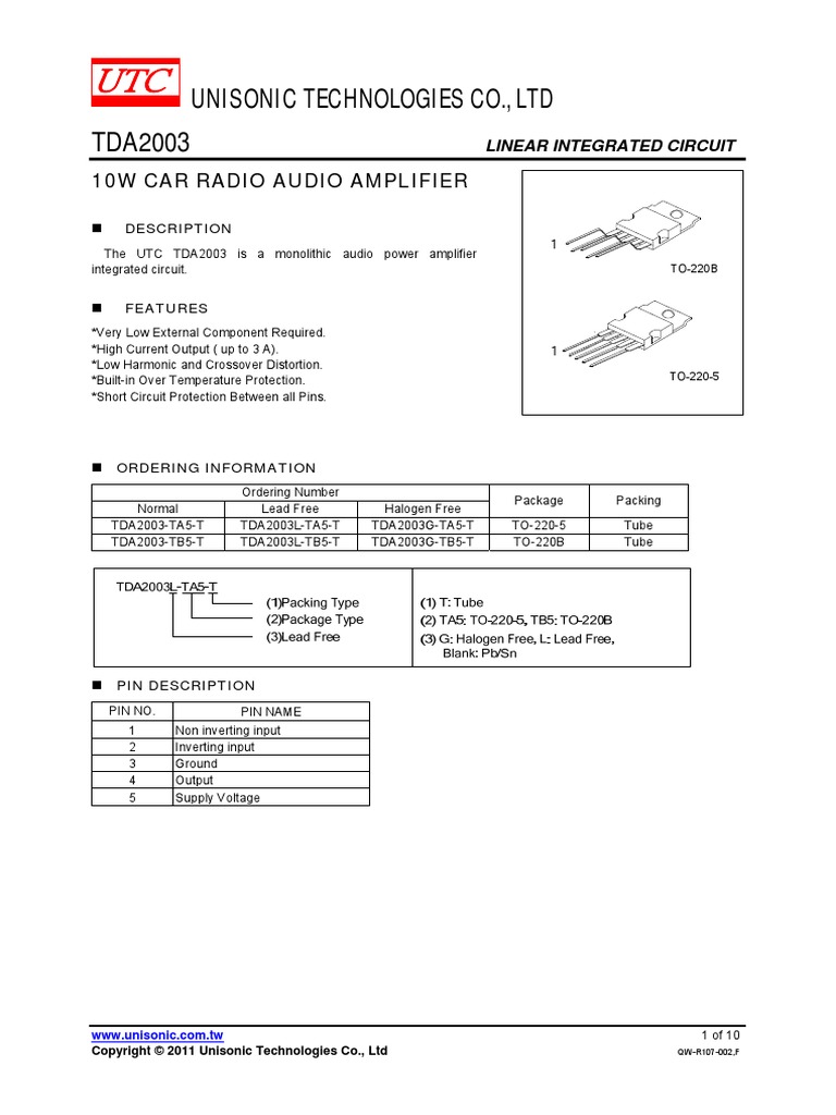 TDA2003 Bridge | PDF | Electrical Circuits | Electrical Engineering