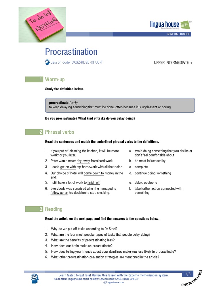 Procrastination | PDF | Procrastination | Professional Skills