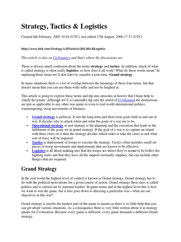 Strategy Tactics & Logistics | PDF | Operation Overlord | Operation ...