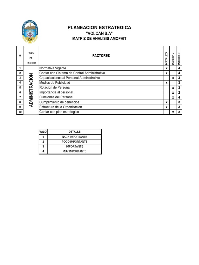 LIBRO 2 MATRIZ AMOFHIT + MEFI + MPC ++.xlsx | Sistema de información ...