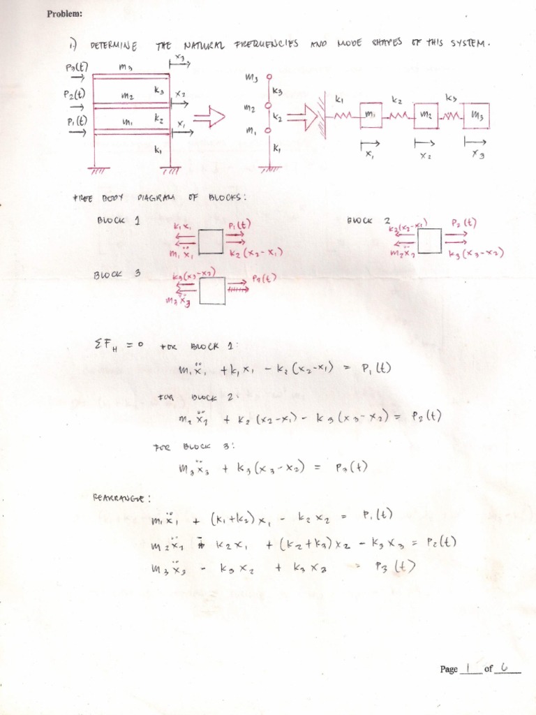 Scan 3 - MDOF Solved Problem Structural Dynamics | PDF Scan 3 - MDOF Solved Problem Structural Dynamics | PDF
