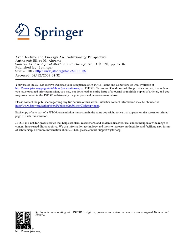 Abrams 1989 Architecture and Energy PDF | PDF | Anthropology | Archaeology