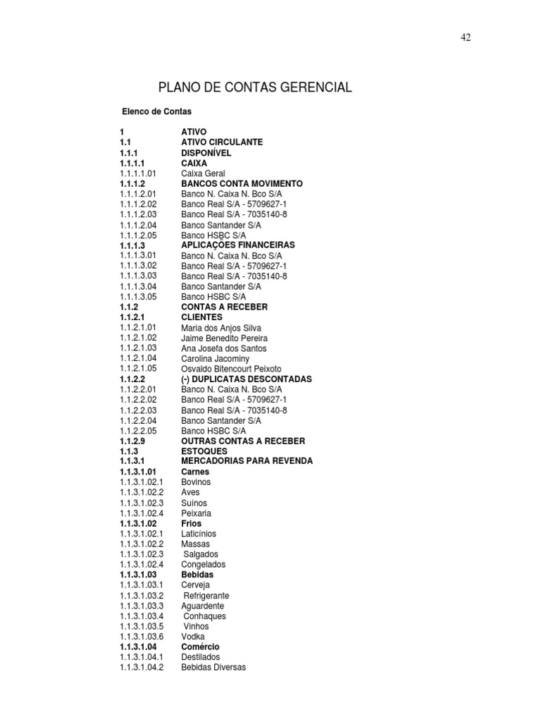 Modelo Plano de Contas PDF | PDF | Lucro (economia) | Contabilidade ...