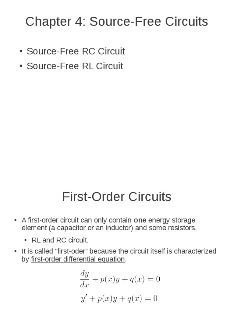 Chapter 4 - Source Free Circuits | PDF | Electrical Network | Electrical Circuits