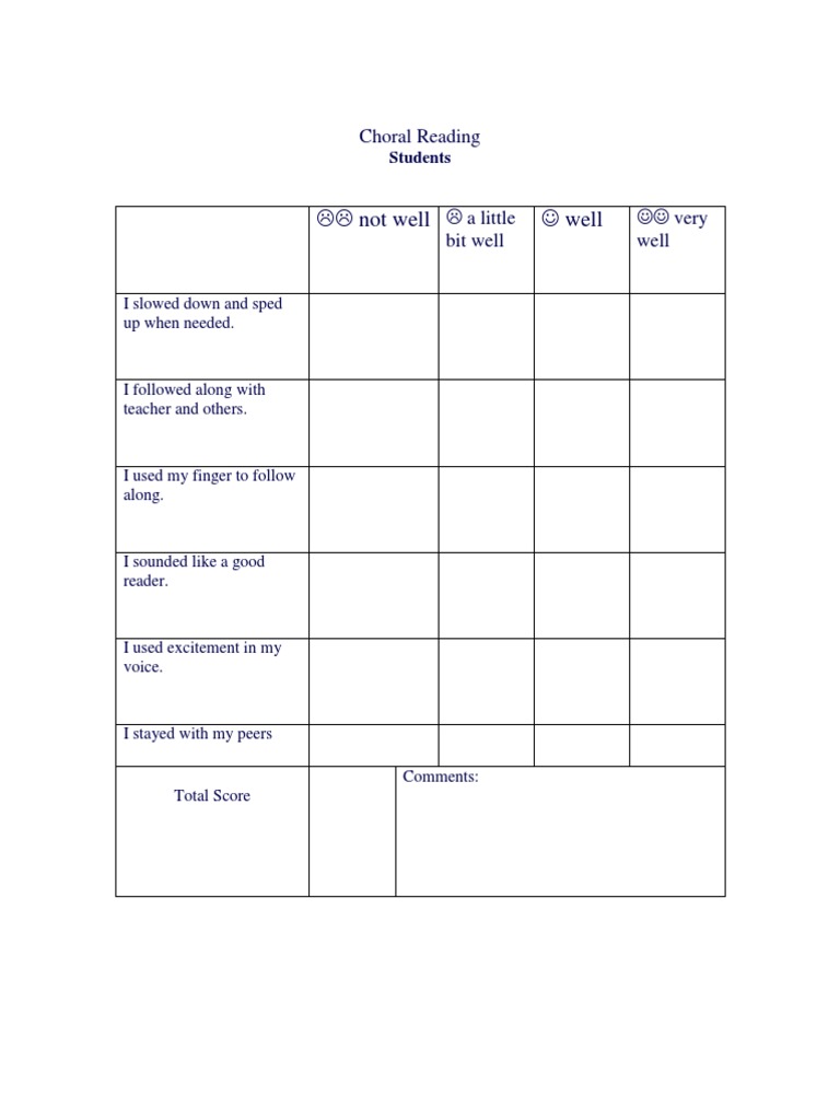 Choral Reading Rubric Studnets | PDF | Poetry
