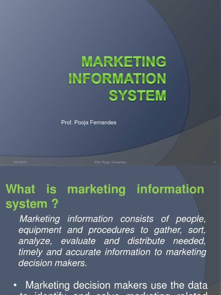 Marketing Information System | PDF | Marketing Research | Promotion ...