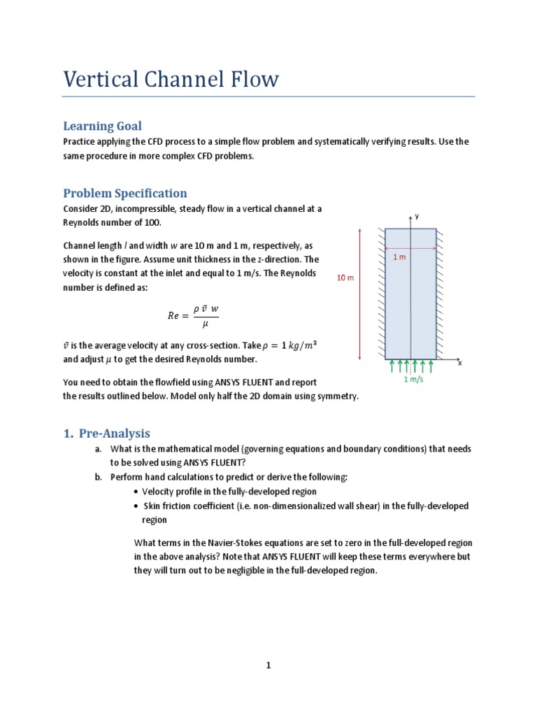 CFD Analysis of Vertical Channel Flow | PDF | Fluid Dynamics | Reynolds ...