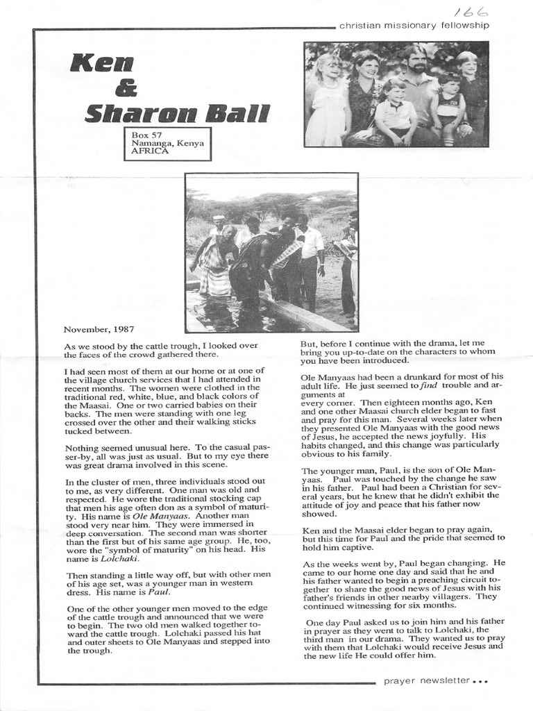 Ball Ken Sharon 1987 Kenya | PDF | Prayer | Religious Behaviour And ...