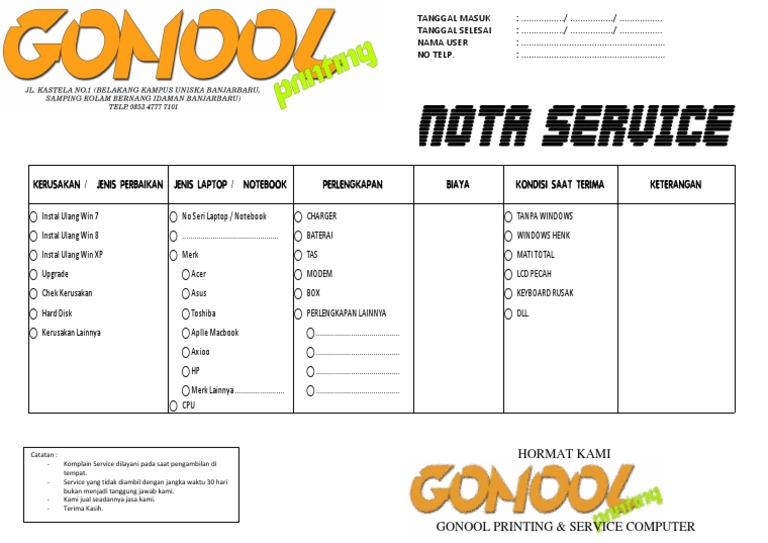 Nota Service | PDF
