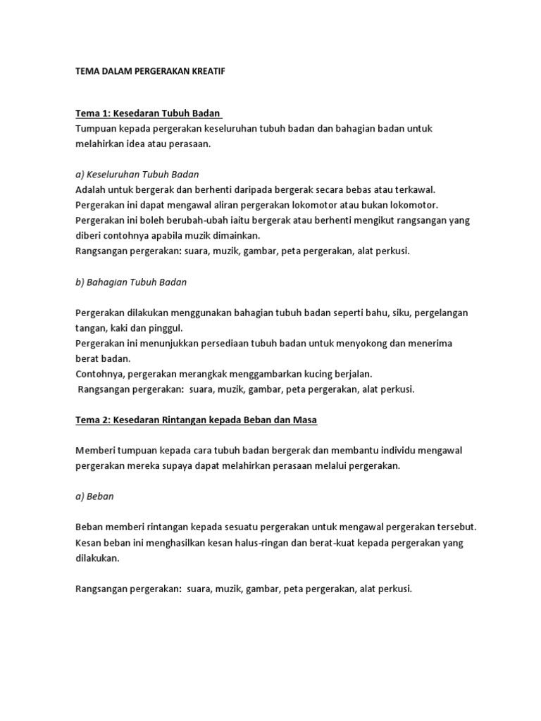 Tema Dalam Pergerakan Kreatif | PDF