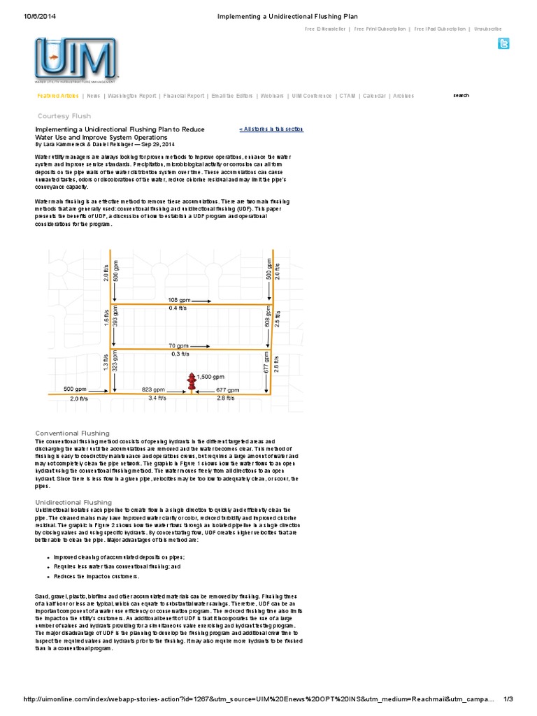 Implementing a Unidirectional Flushing Plan | Water Supply Network ...