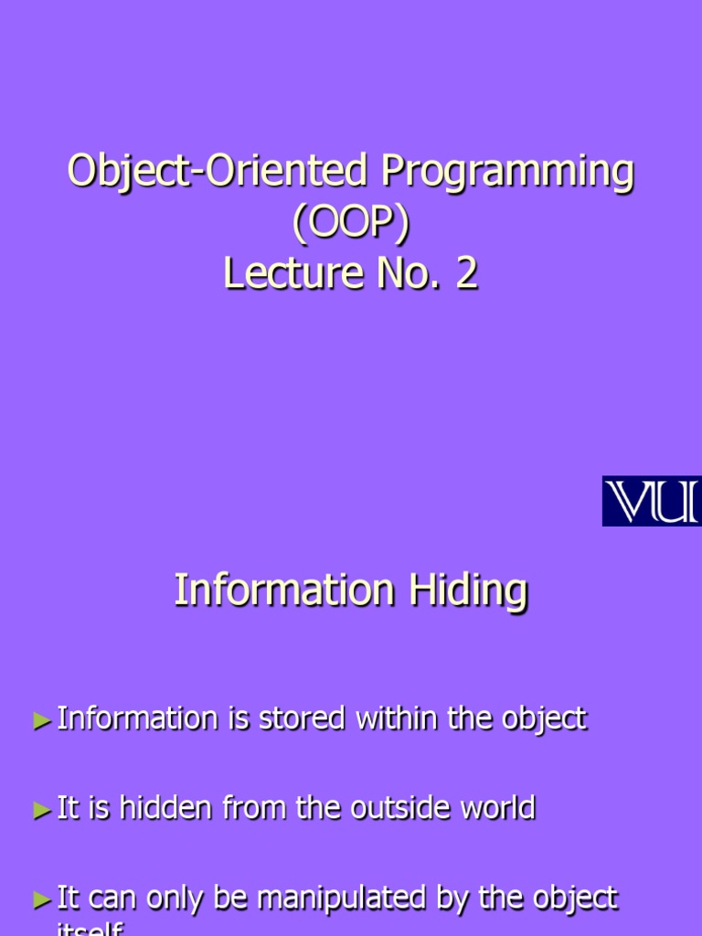 Object Oriented Programming Oop Cs304 Power Point Slides Lecture 02 Pdf Interface 