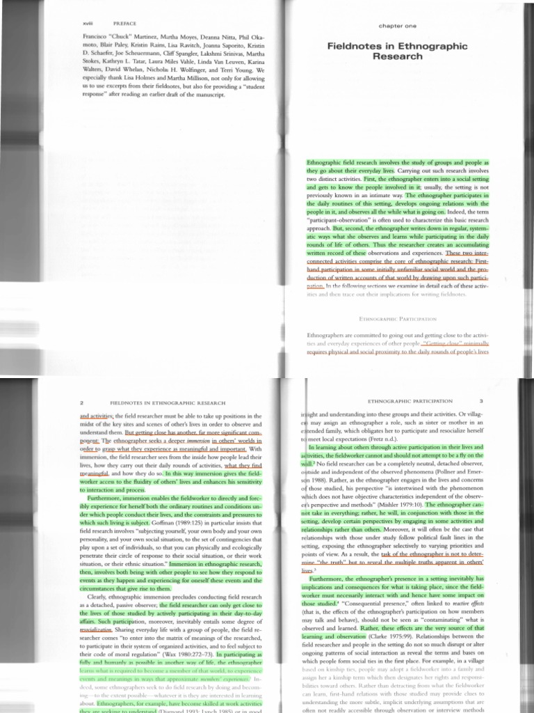 Emerson, Capítulo 1 "Writing Ethnographic Fieldnotes... " PDF | PDF ...