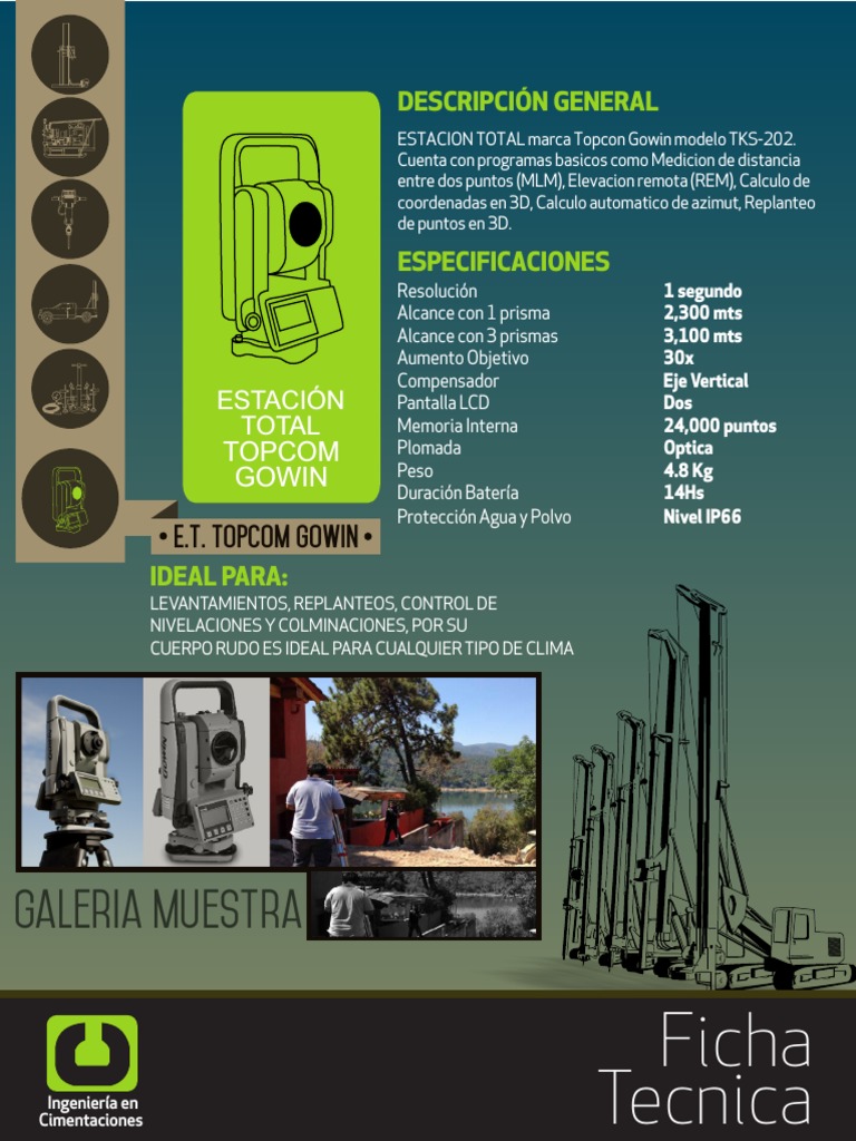 Ficha Tecnica Estación Total PDF | PDF