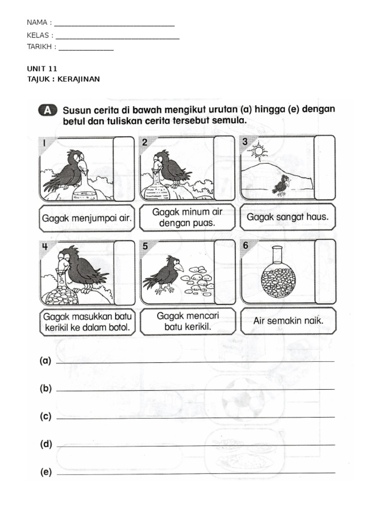 Lembaran Kerja Pendidikan Moral Tahun 1 Kerajinan | PDF