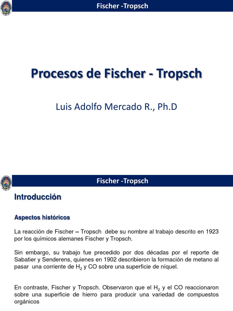 Fischer Tropsch | PDF | Catálisis | Motor a reacción