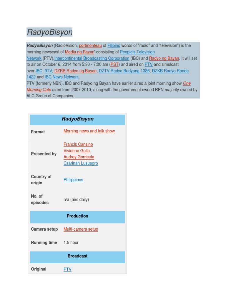 List of Programs Broadcast by Radio Philippines Network Articles | PDF ...