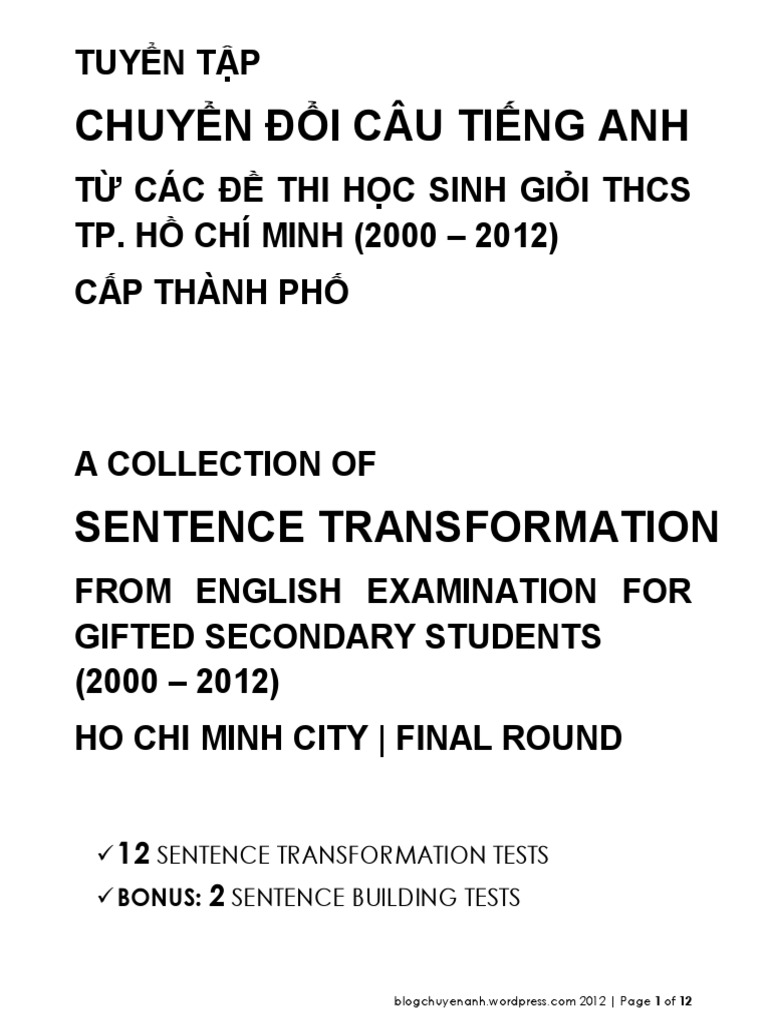 Sentence Transformation for ISC Class 12 | PDF | Singing | Internet