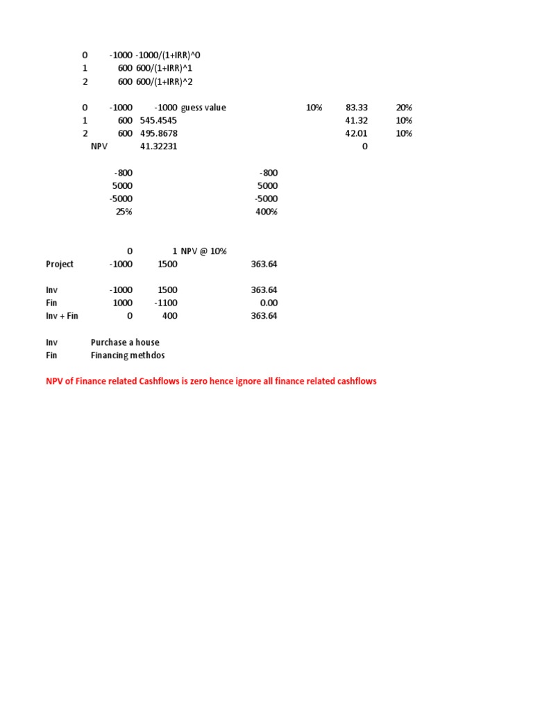 NPV Analysis of Investment Cashflows | PDF | Financial Economics ...