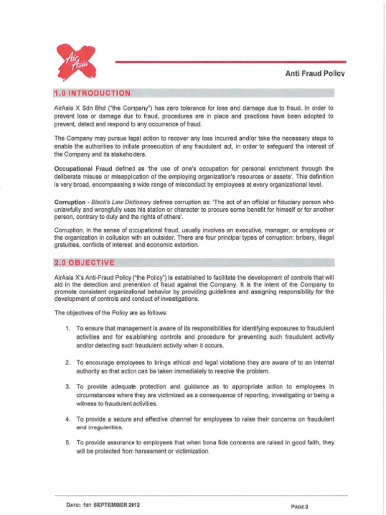 SOP Anti Fraud Policy | PDF