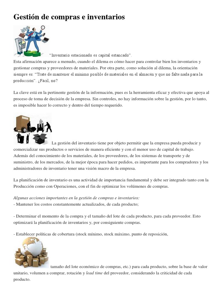 Gestión de Compras e Inventarios | PDF | Inventario | Planificación de recursos empresariales