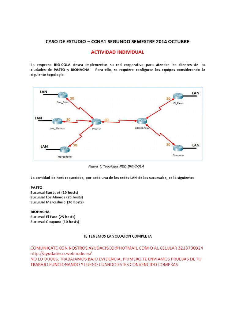 Solucion Caso Estudio Ccna1 2014 PDF | PDF