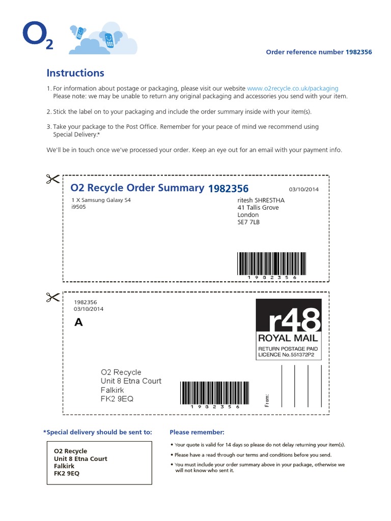 Instructions: Order Reference Number | PDF