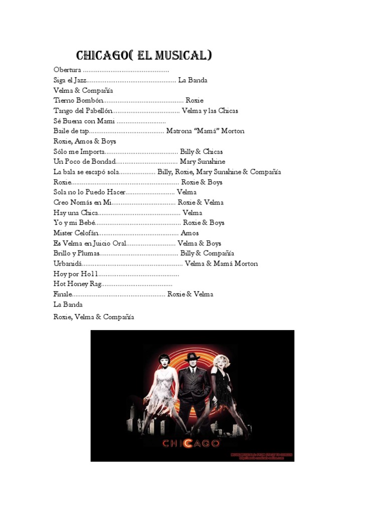Chicago El Musical (Libreto) | PDF | Entretenimiento (general)