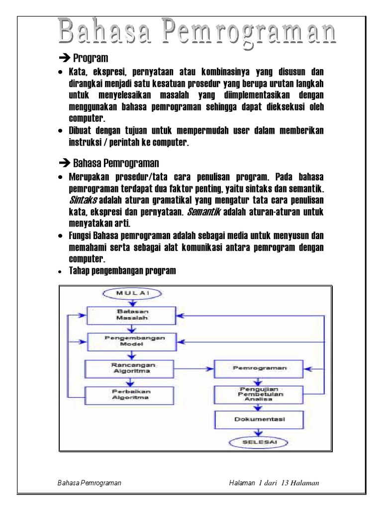 Bahasa Pemrograman | PDF | Teknologi & Rekayasa
