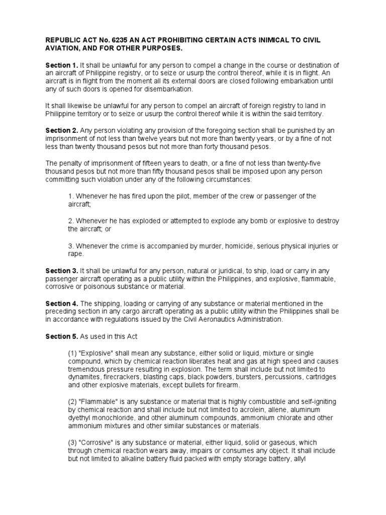 Aviation Security Regulations | PDF | Aircraft Hijackings | Crime & Violence