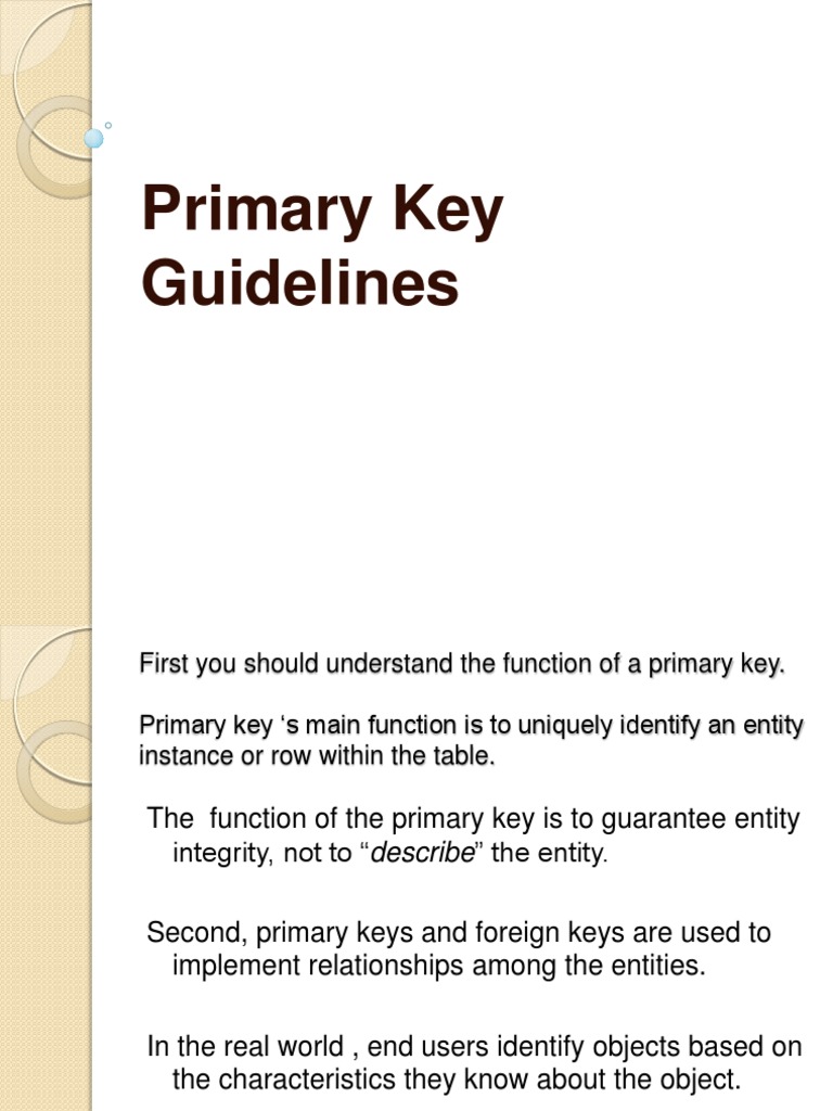 Primary Key Guidelines | PDF | Information Science | Information Retrieval