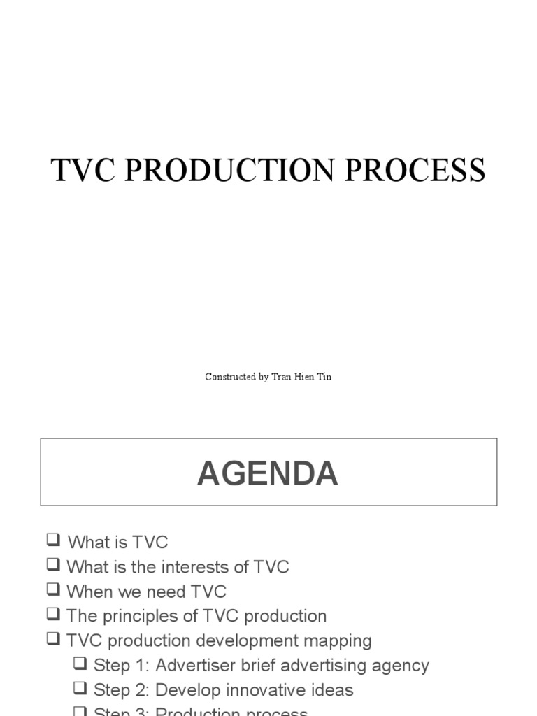 TVC Production Process | PDF | Advertising | Marketing