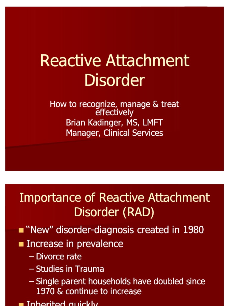 Reactive Attachment Disorder PDF | Download Free PDF | Attachment ...