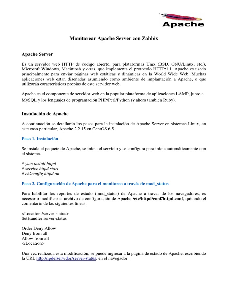 Monitorear Apache Con Zabbix | PDF | Servidor HTTP Apache | Desarrollo web
