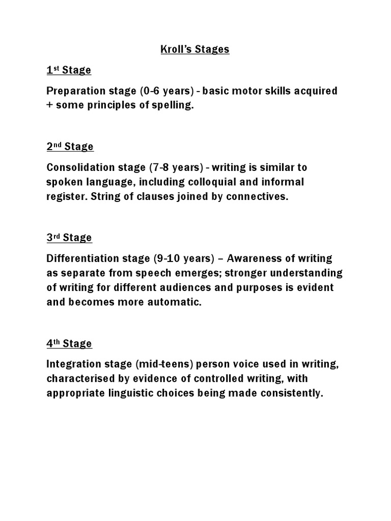 Kroll's Stages | PDF