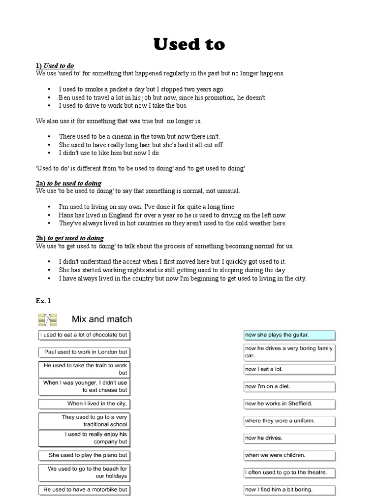 Understanding "Used to" in English Grammar | PDF