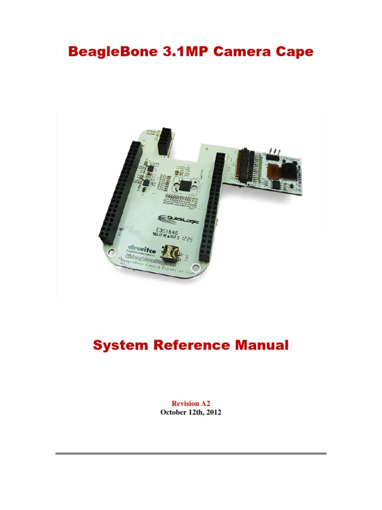 BeagleBone 3.1MP Camera RevA2 SRM PDF | PDF | Electrical Connector | Camera