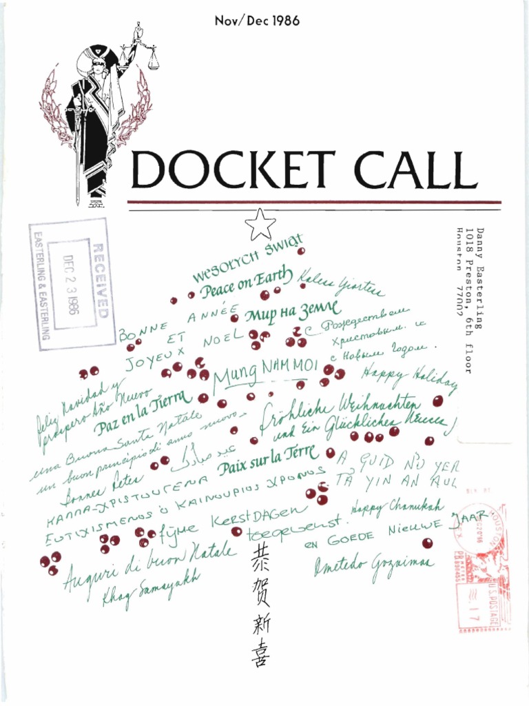 1986 Nov Dec Docket Call | PDF | Plea | Appeal