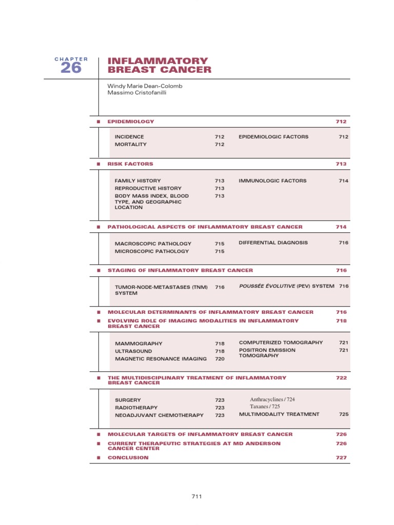 Inflammatory Breast Cancer Overview | PDF | Mammography | Breast Cancer