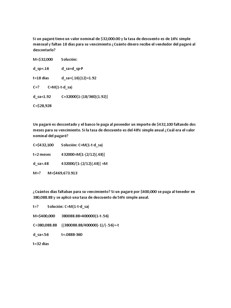 Descuento Simple | PDF