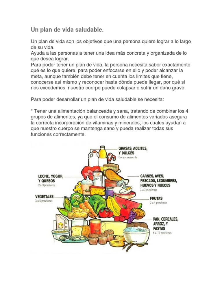 Un Plan de Vida Saludable | PDF | Estrés (biología) | Alimentos