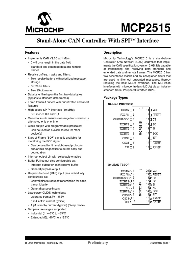 Mcp2515 Pdf