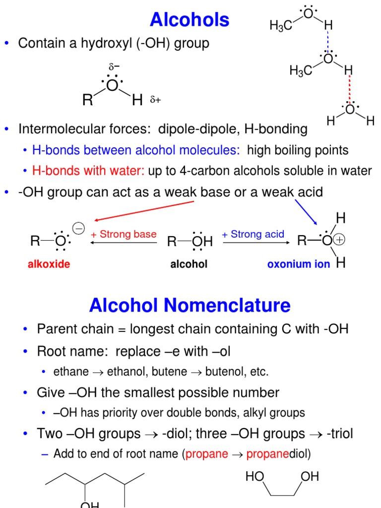 Alcohols, Organic Chemistry | PDF | Alcohol | Ketone